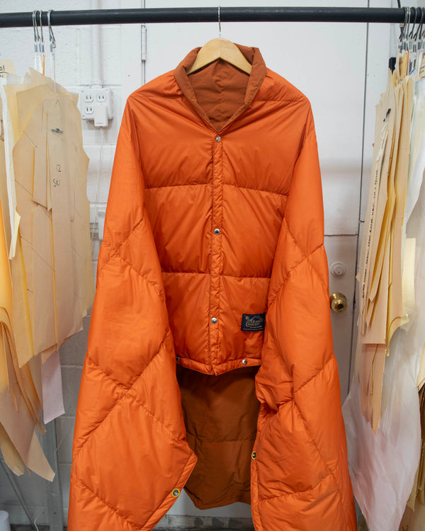Sample Series | Down Snap Throw Blanket | Recycled Ripstop Orange ...